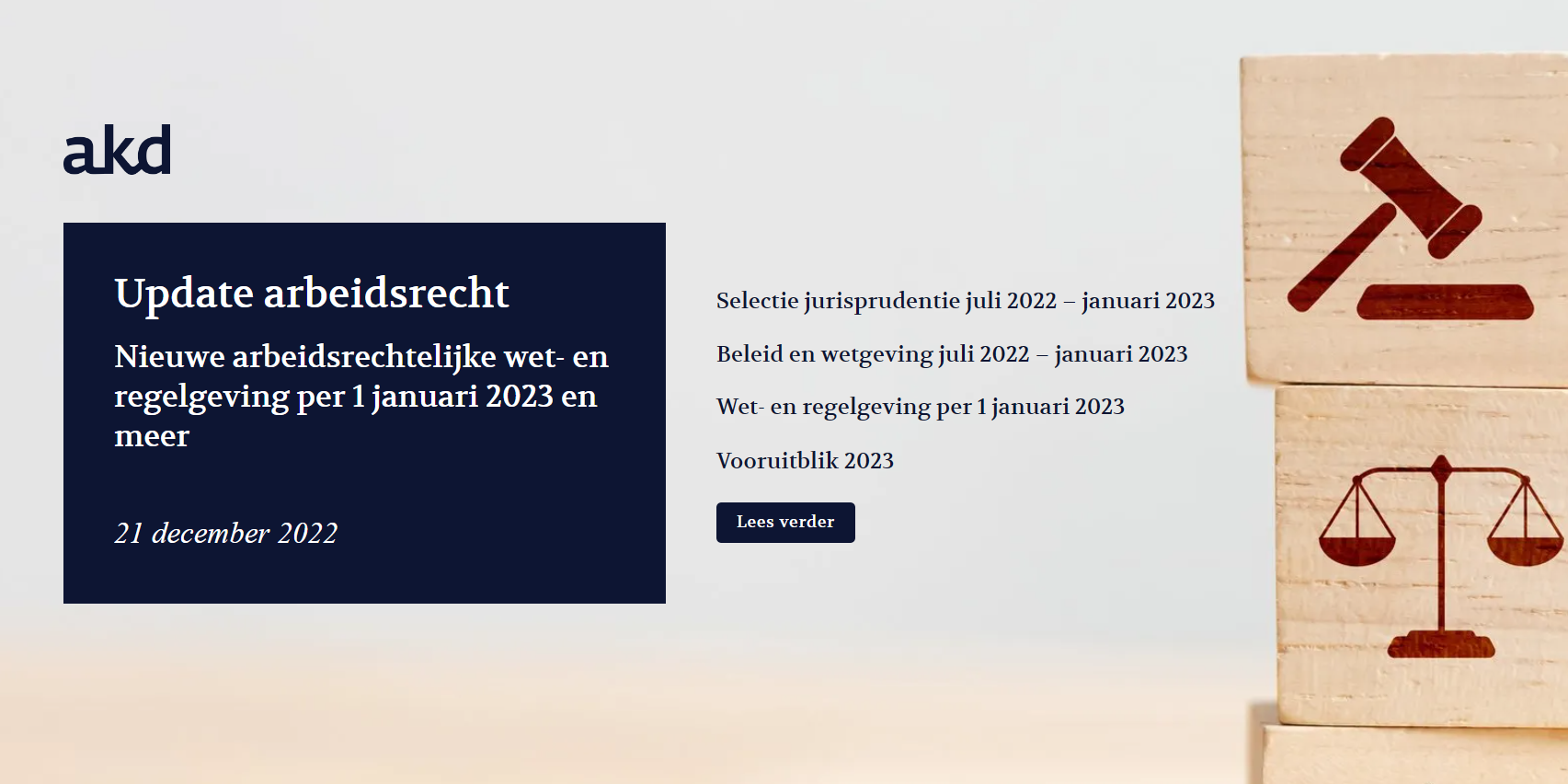 AKD - Arbeidsrechtelijke nieuwe regelgeving per 2023 en relevante uitspraken